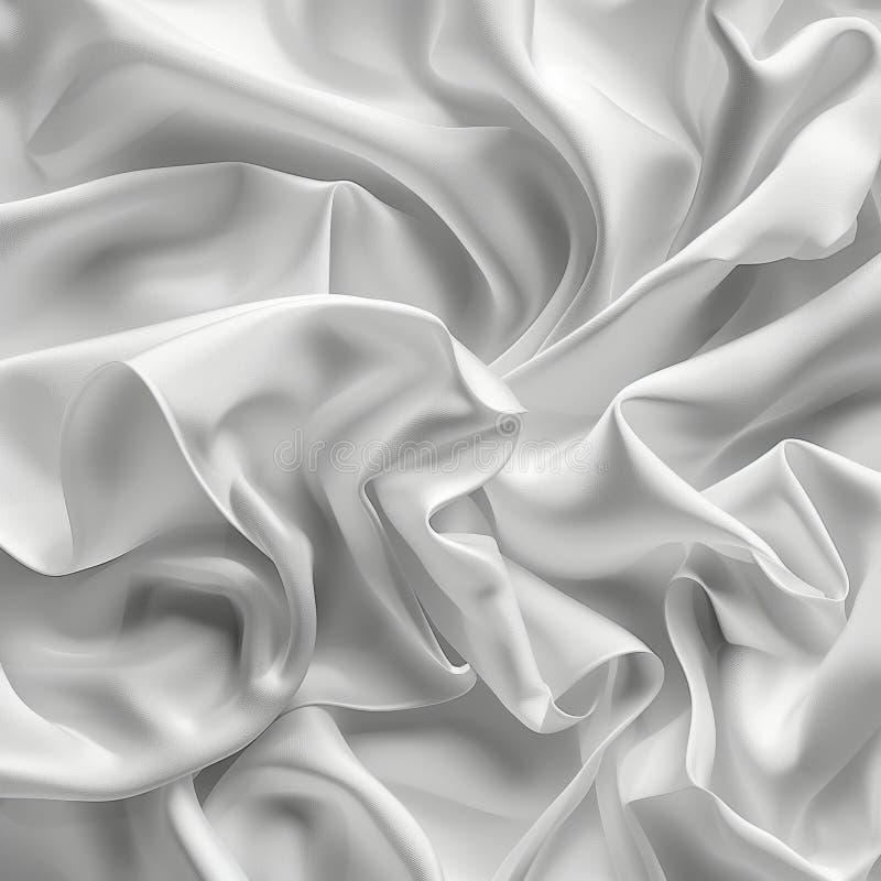 Abstract Background of Smooth, Flowing White Satin Fabric Drapery ...