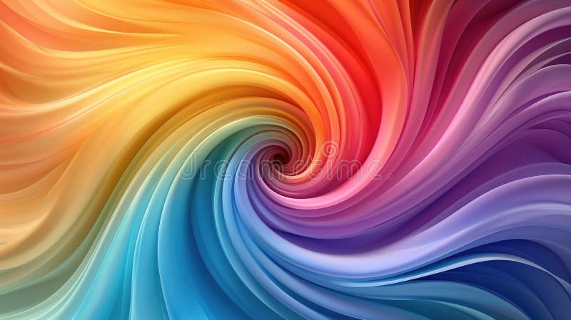 Abstract Background with Smooth Lines in Rainbow Colors, 3d Render ...