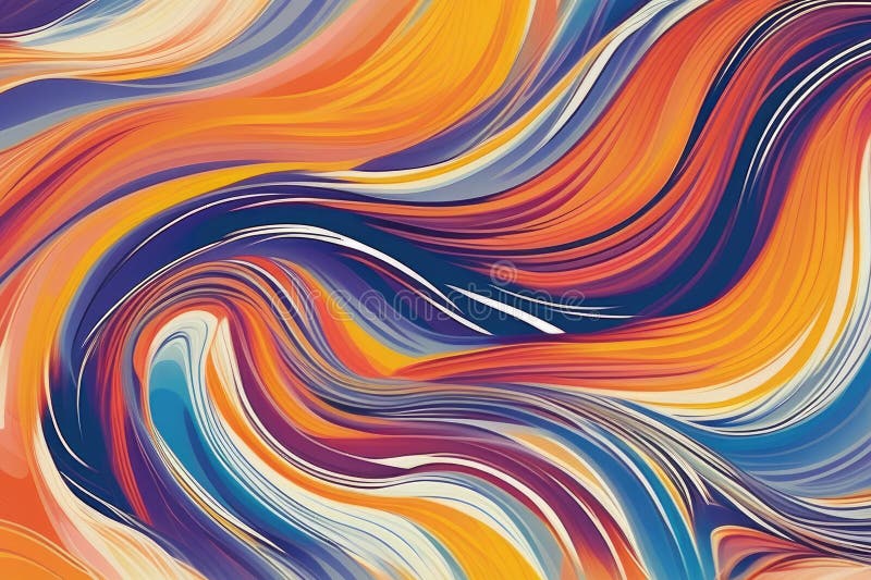 Abstract Background. Smooth Multi-colored Lines and Curves Stock Photo ...