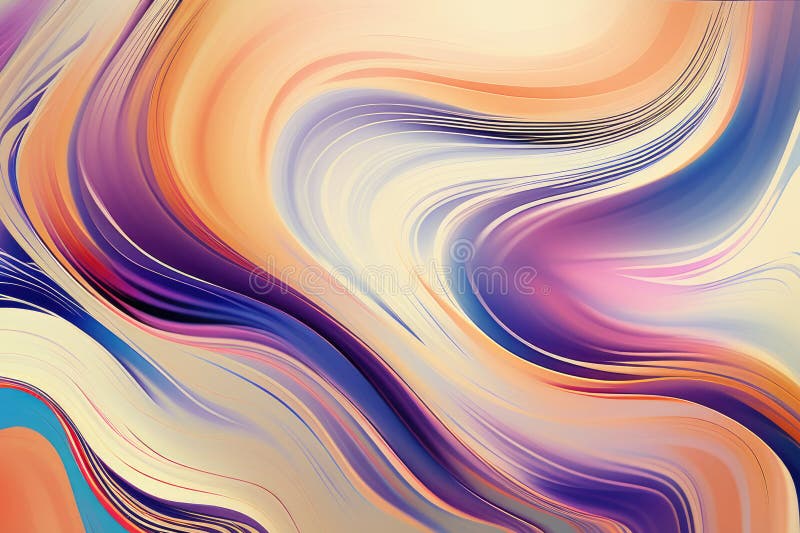 Abstract Background. Smooth Multi-colored Lines and Curves Stock Image ...