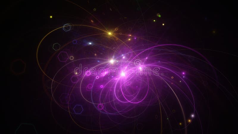 Abstract Background, Smooth Violet Lines on a Black Background Stock ...