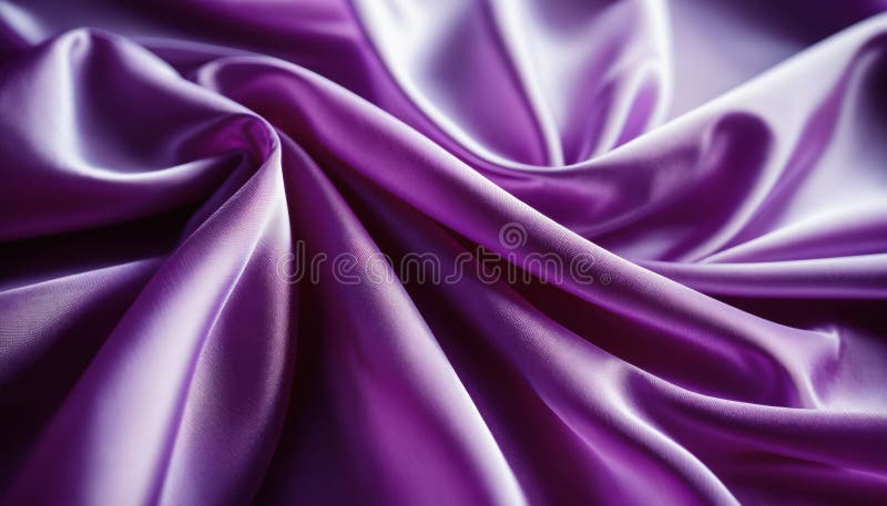 Abstract Background with Smooth Waves of Lilac Color Silk Fabric. Web ...