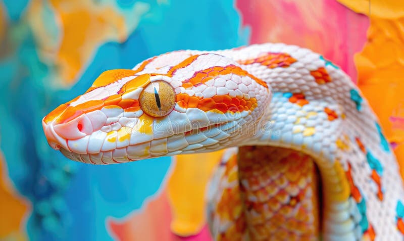 Abstract Background with Snake and Geometry Shapes Stock Illustration ...