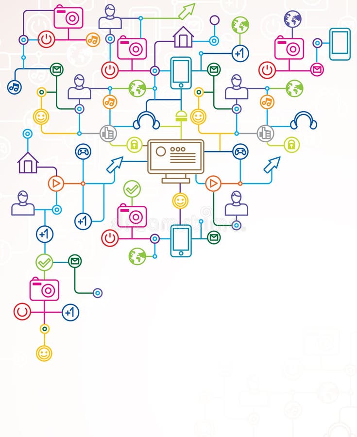 Abstract Background with Social Media Icons Stock Vector - Illustration ...