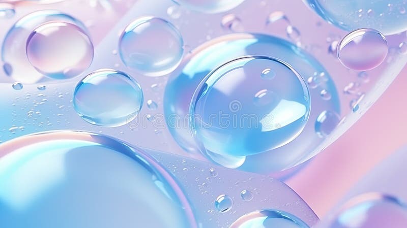 Abstract Background with Soft Bubbles in Pink and Blue Light ...