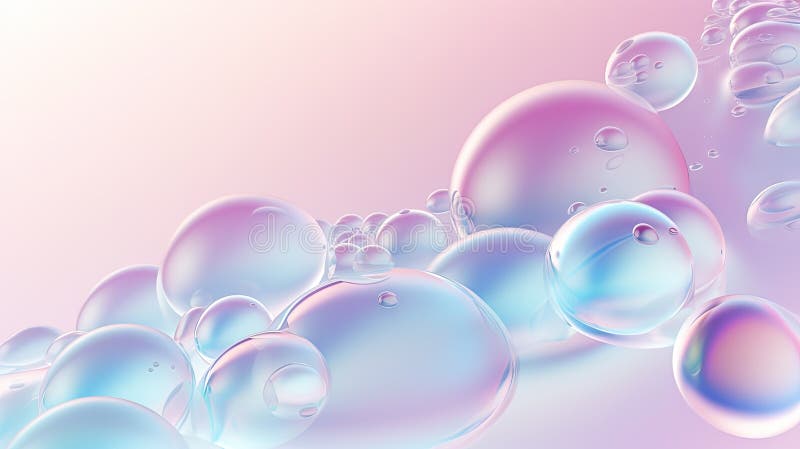 Abstract Background with Soft Bubbles in Pink and Blue Light ...