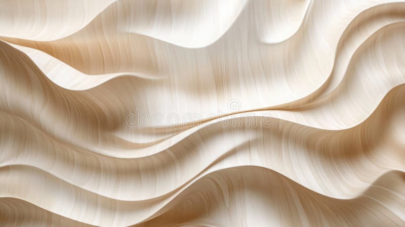 Abstract Background Soft Crem Featuring Waves with a Transparent Wood ...