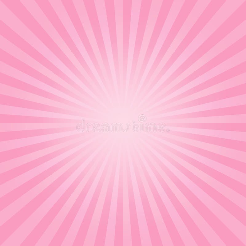 Pink Rays in Retro Style on Light Background. Vector Stripe Pattern ...