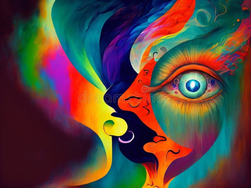 Abstract Background with Some Elements of a Human Face. Human Face ...