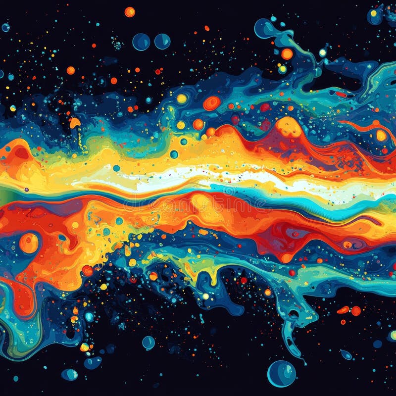 Abstract Background with Space, Planets, Stars and Galaxy. Vector ...