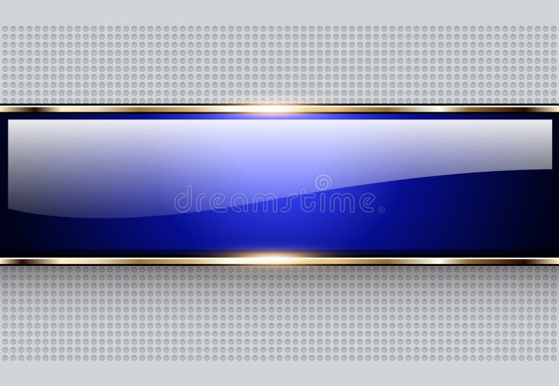 Abstract Background with a Sparkling Blue Banner on a Gray Dotted ...