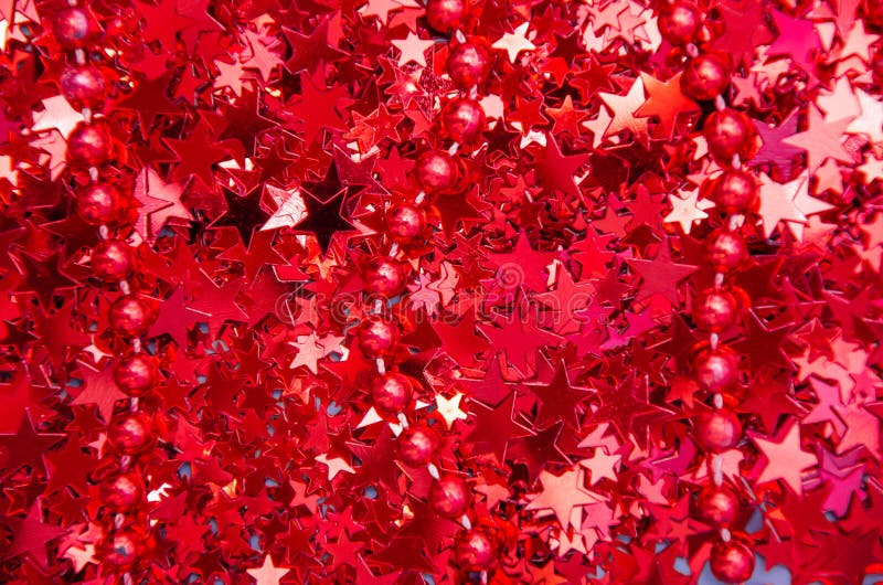 Abstract Background with Sparkling Red Confetti in Shape of Star Stock ...