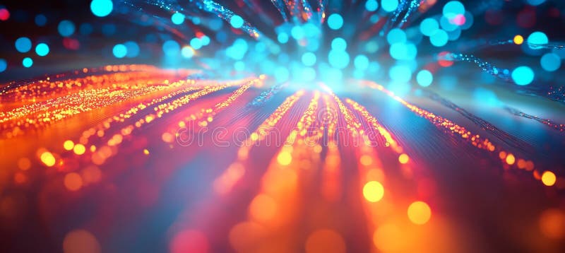 Abstract Background with Speed Lines, Streams of Blue and Red Lights ...