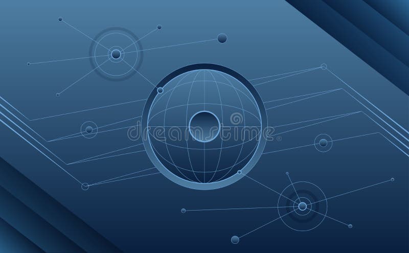 Abstract Background. Sphere Shape and Circle with Connecting Dots and ...