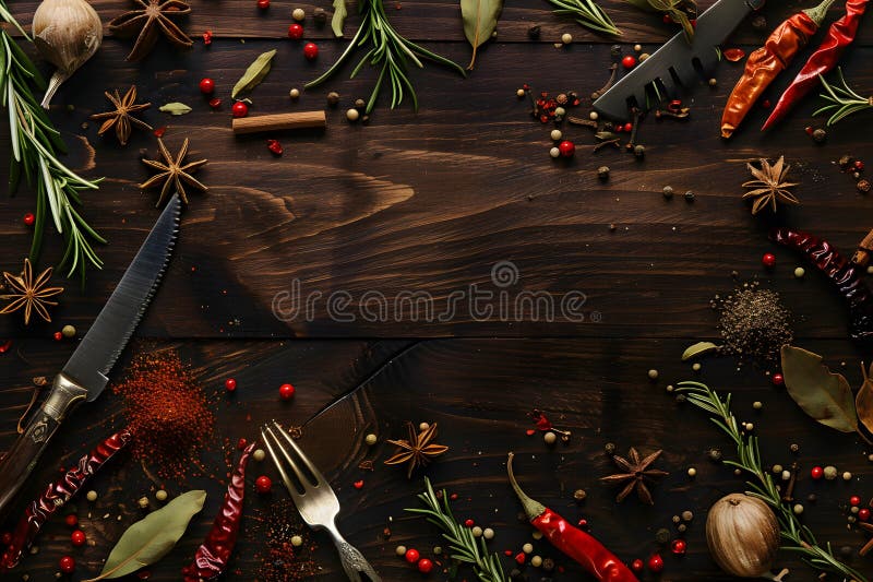 Abstract Background with Spices and Empty Space for Text Stock ...