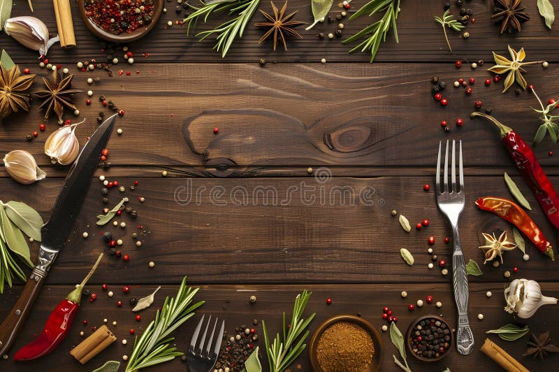 Abstract Background with Spices and Empty Space for Text Stock ...