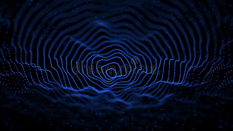 Abstract Background with Spider Web. Dynamic Wave of Particles. Big Data. 3d Rendering Stock ...