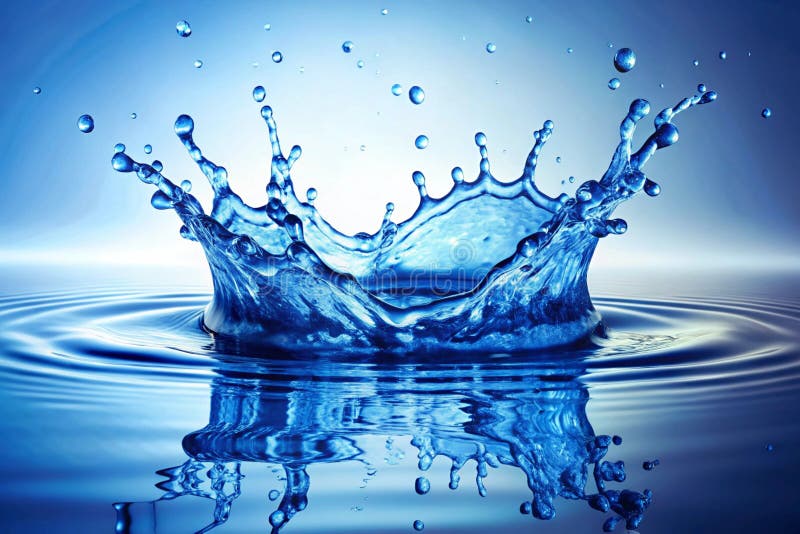 The Abstract Blue Water Splash Background Stock Illustration ...