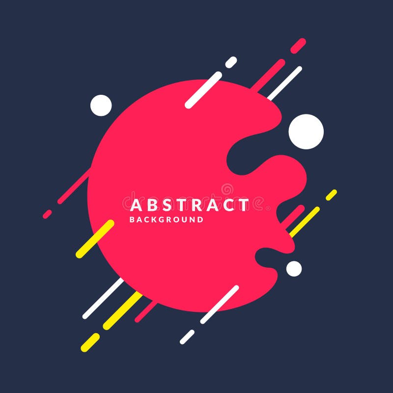 Abstract Background with a Splash, Lines and Round in a Flat Minimalist ...