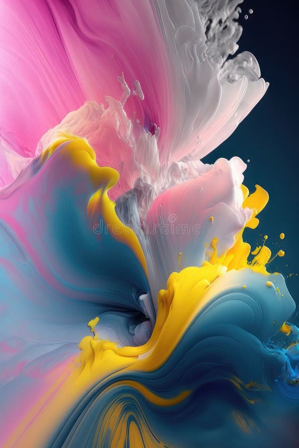 Paint Splashes Against a White Background.Vertical Shot Ai Stock ...