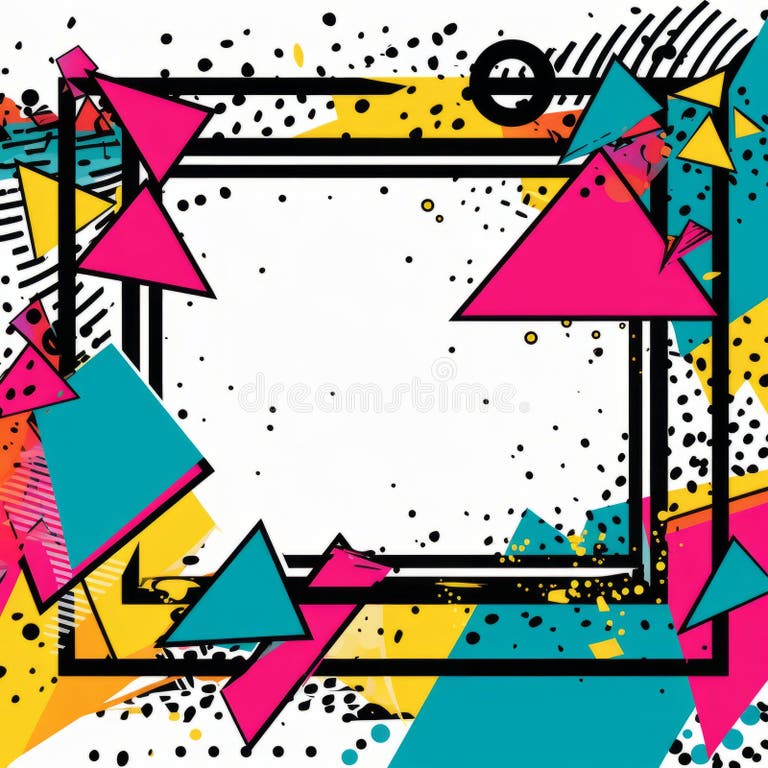 An Abstract Background with a Square Frame and Geometric Shapes Stock ...