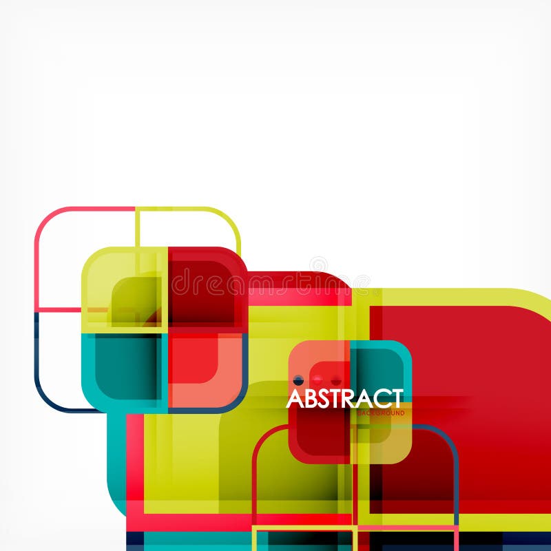 Abstract Background, Square Shapes Geometric Composition Stock Vector ...