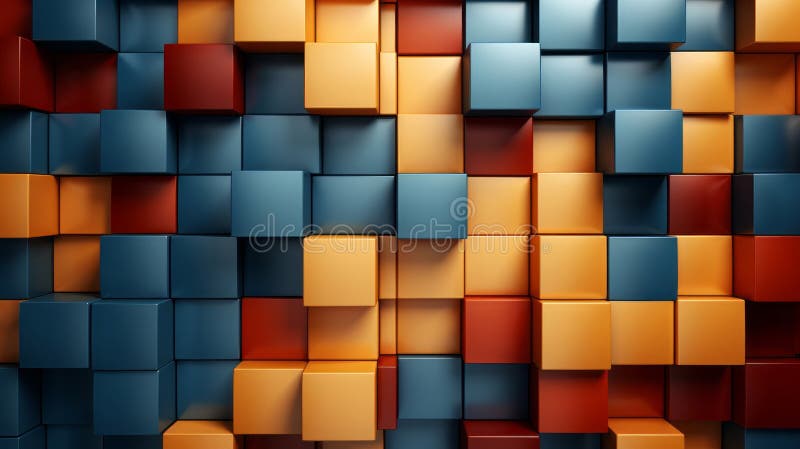 Abstract Background of Squares. Generative AI. Stock Illustration - Illustration of render ...