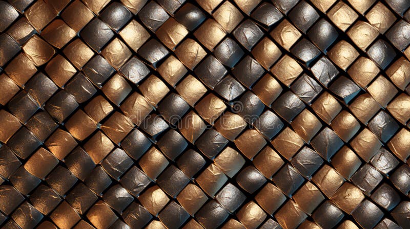 Abstract Background of a Stack of Copper Bars in the Form of Square ...