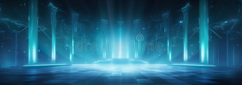 Abstract Background with Stage, Light and Nature, in Style of Purple ...