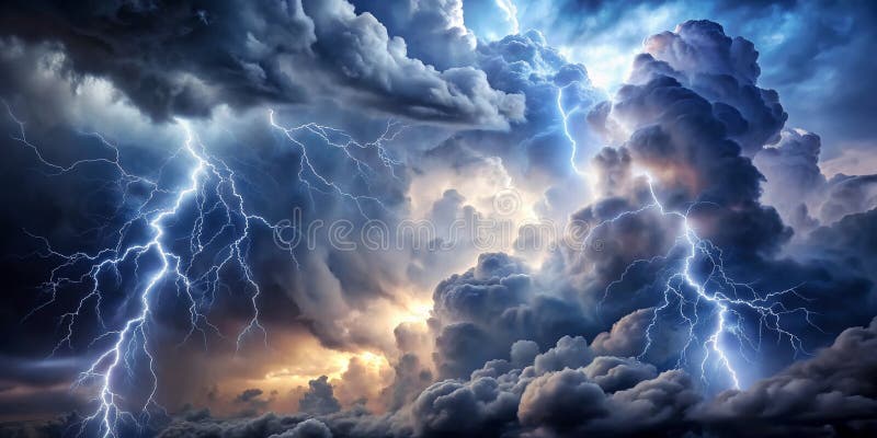 Abstract Background Standard Storm Clouds Include Smoke and Lightning ...
