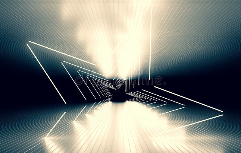 Abstract Background, Star-shaped Lights Lines. 3d Render Stock ...