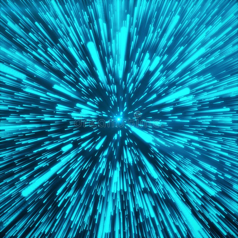 Abstract Background with Star Warp or Hyperspace. Abstract Exploding ...