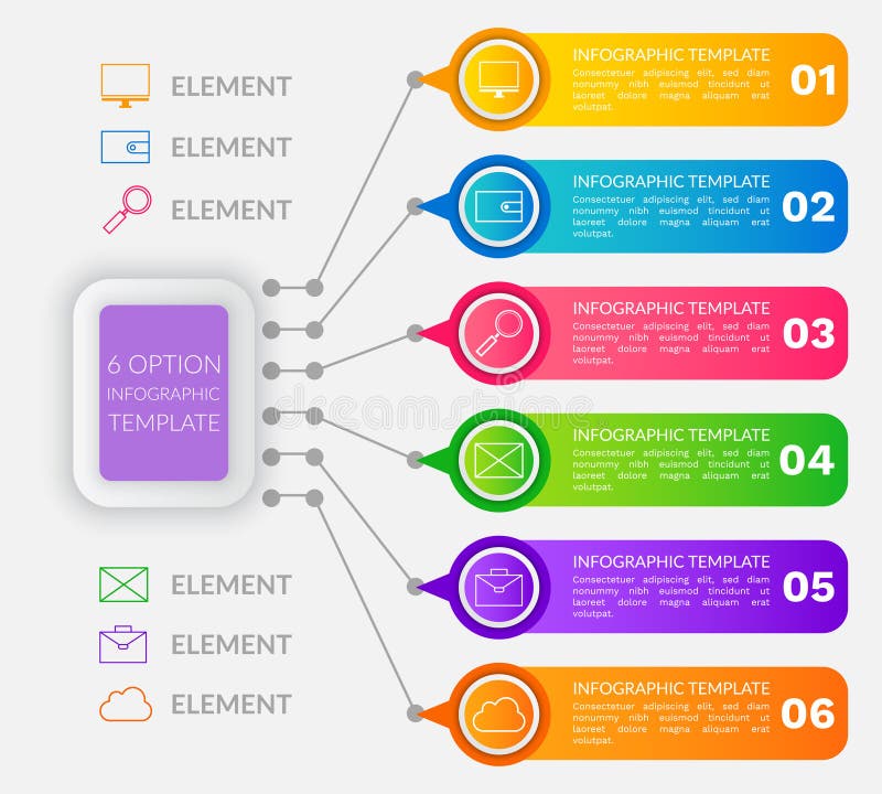 Abstract Background with Steps, Parts, Options, Infographic Template ...
