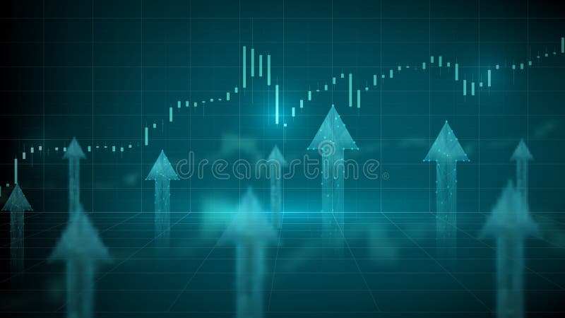Abstract Background of Stock Market Polygon Wireframe and Candle Stick ...