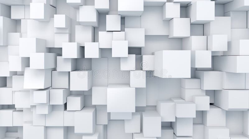 Abstract Background of Stone White Shifted Cubes with Random Offset ...