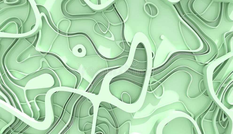 Abstract Background with Stripes or Curved Lines. Relief Map. 3D Render ...