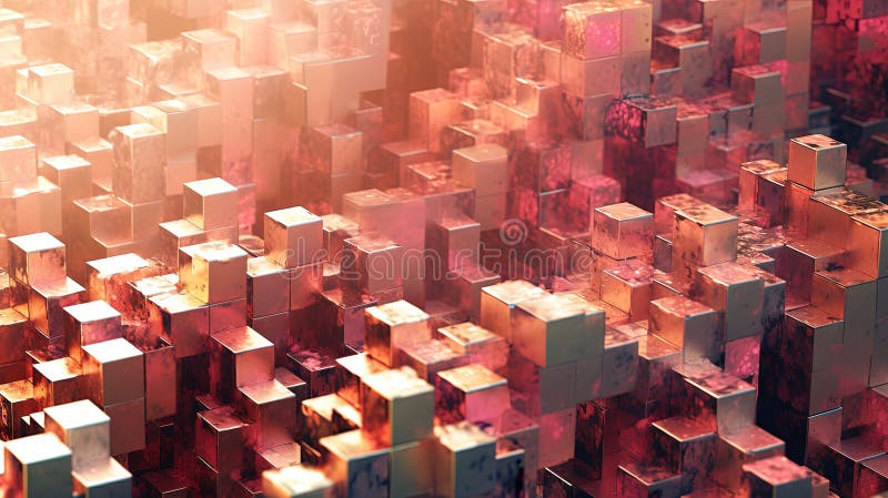 Abstract Background With Structure Of Cubes Colorful Cubes Texture For