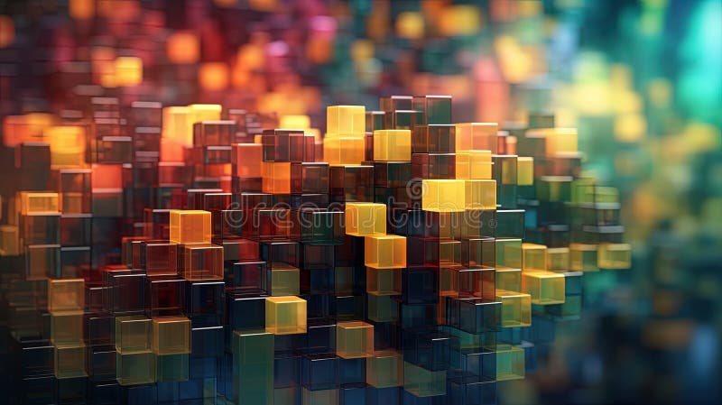 Abstract Background with Structure of Cubes. Colorful Cubes Texture for ...