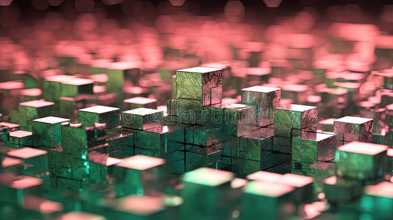 Abstract Background With Structure Of Cubes Colorful Cubes Texture For