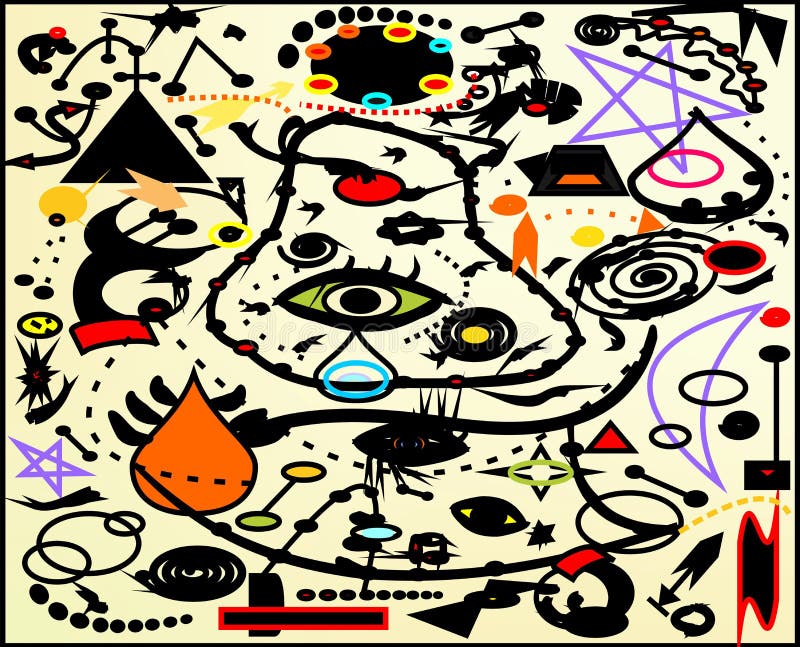 Abstract Background, Style Miro `French Painter Stock Illustration ...