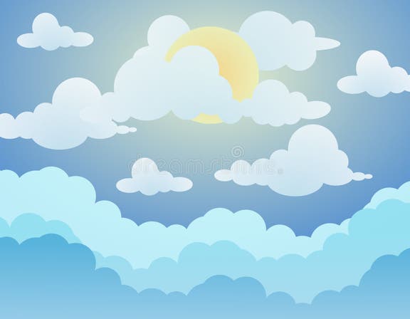 Abstract Background of the Sun Against the Clouds in a Gradient. Bright ...