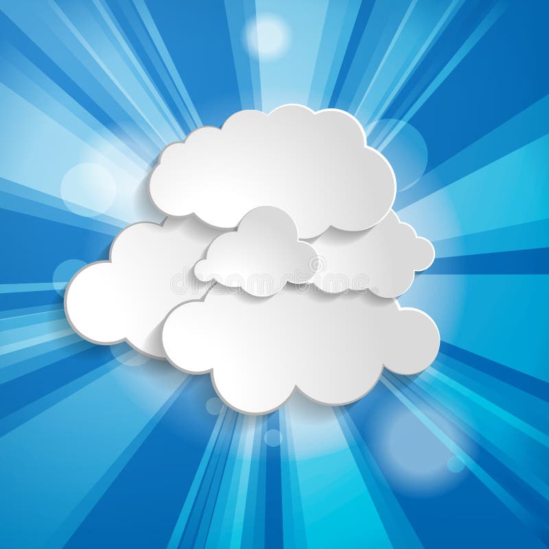 Abstract Background with Sun Rays and Clouds Stock Vector ...