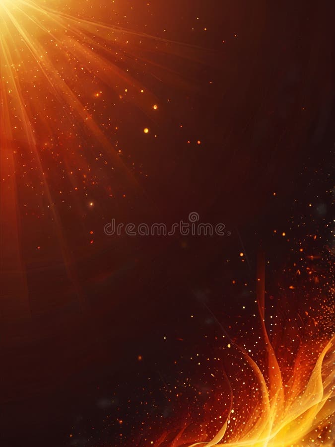 Abstract Background with Sun Rays and Fiery Elements Stock Illustration ...