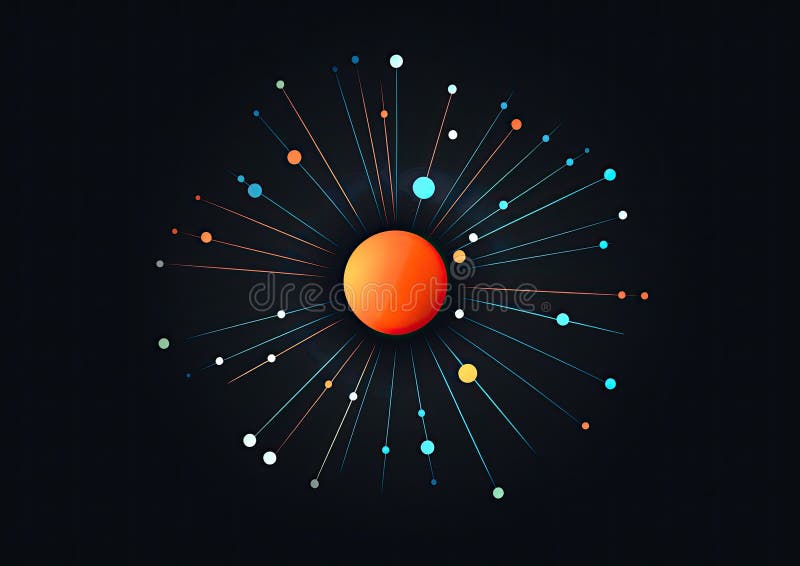 Abstract Background with Sun and Rays Illustration Stock Illustration ...