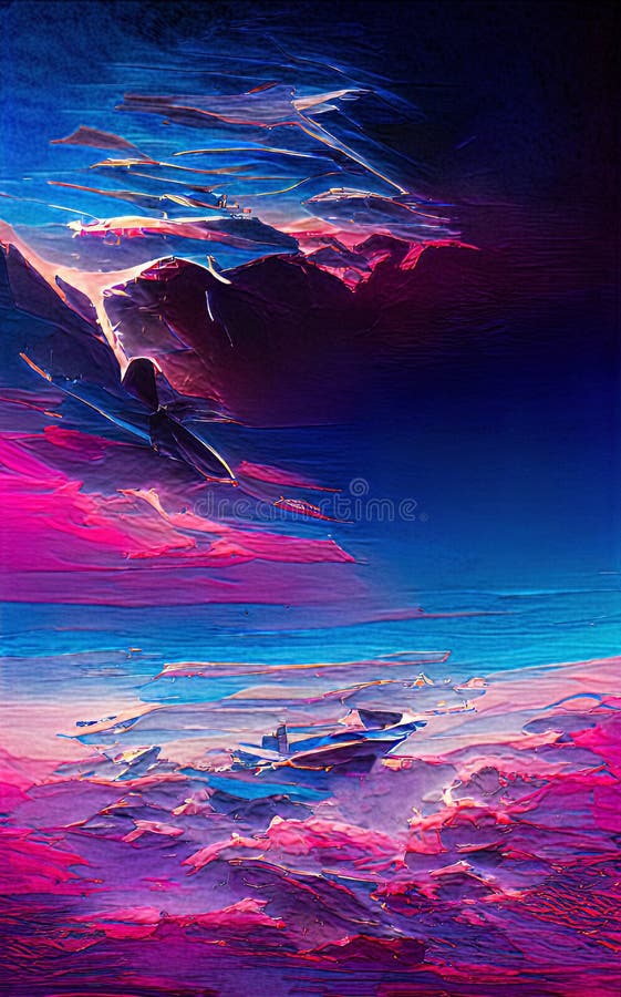 Abstract Background of Surreal Colors and Textures. Sky and Clouds ...