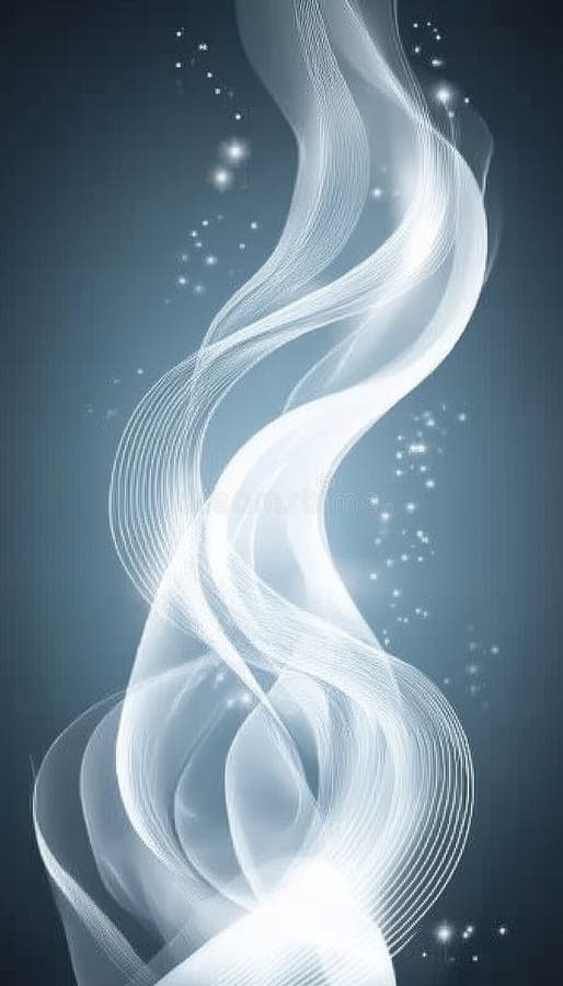 Abstract Background with Swirling Pattern of Transparent Wavy Shapes ...