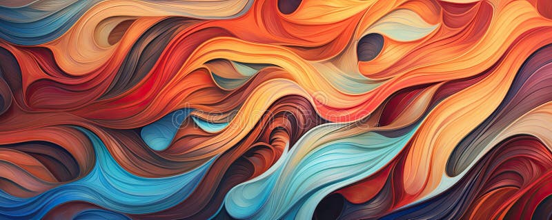 Abstract Background with Swirling Waves and Fluid Forms, Representing ...