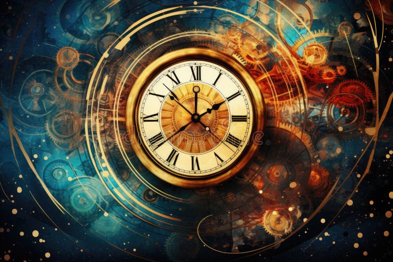 Abstract Background with Symbols of Time and Cyclicity Stock ...