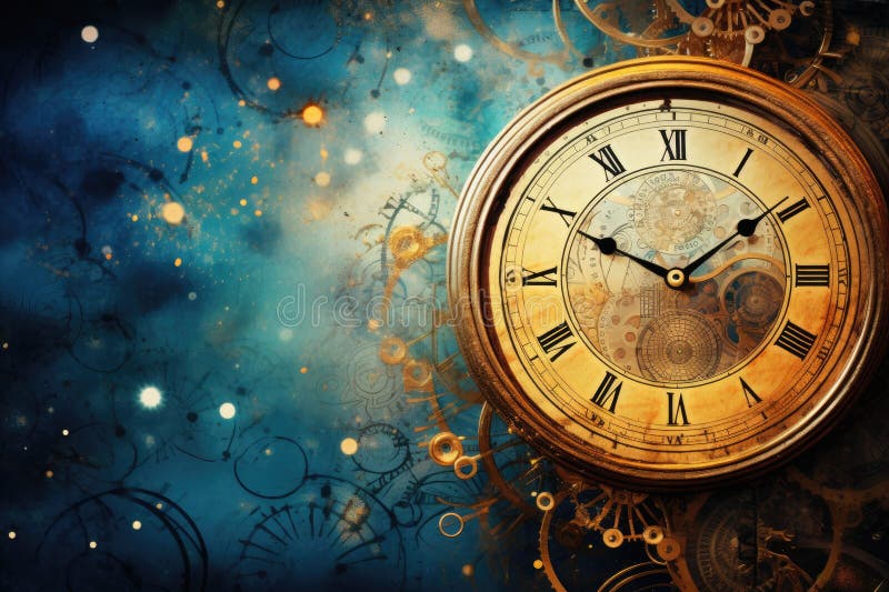 Abstract Background with Symbols of Time and Cyclicity Stock ...