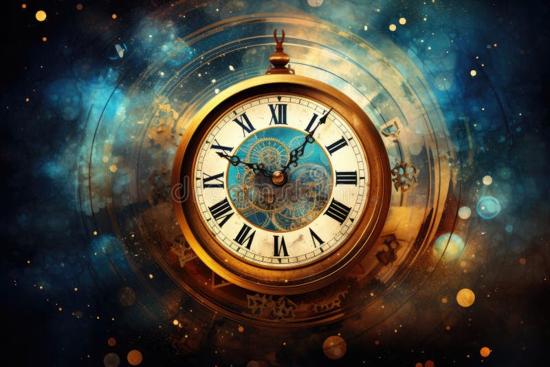 Abstract Background with Symbols of Time and Cyclicity Stock ...